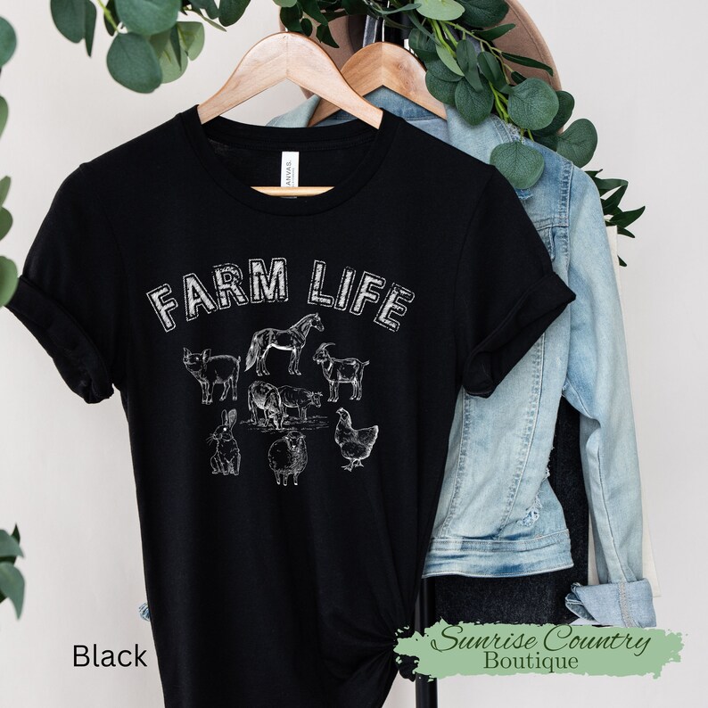 Farm Life T-shirt, Farm Animal Tshirt, Farm Living Gift, Farmer Shirt ...