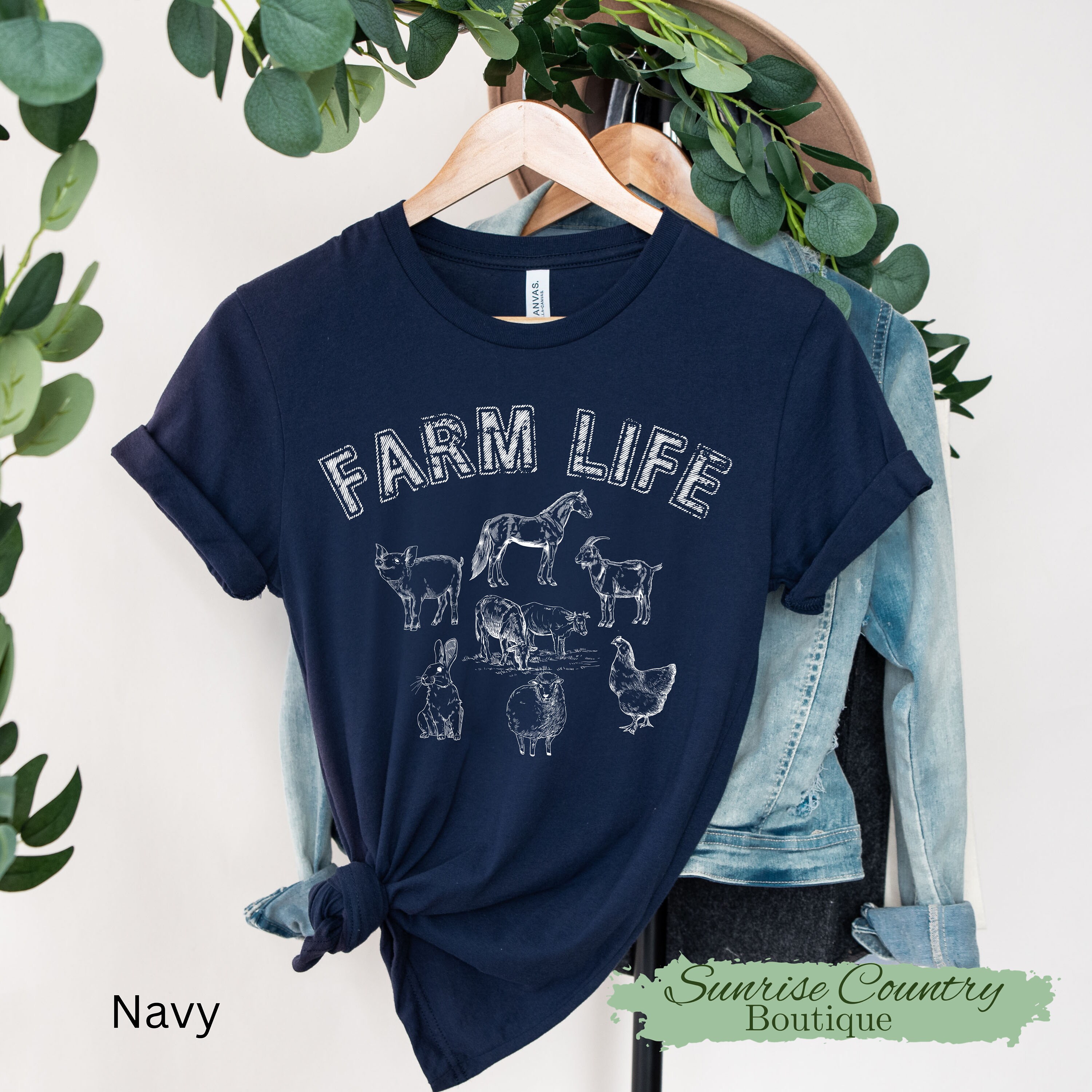 Farm Life T-shirt, Farm Animal Tshirt, Farm Living Gift, Farmer Shirt ...