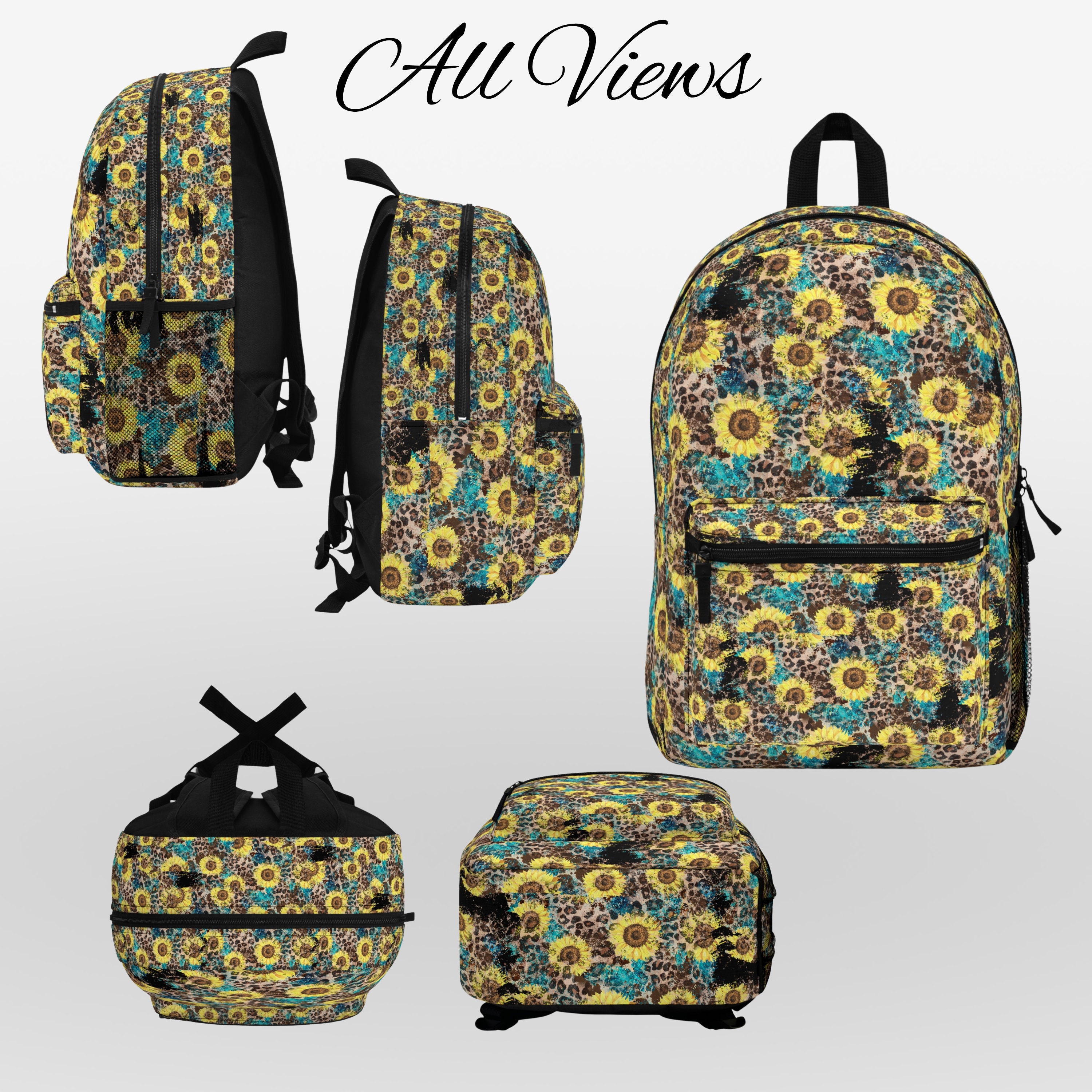 Sunflower Grunge Backpack Sunflower Travel Bag Back to School Country ...