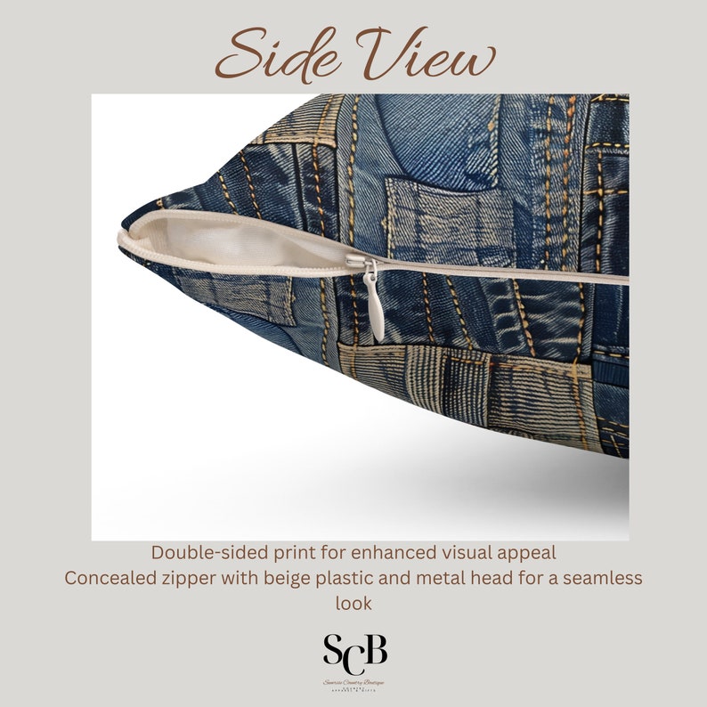 Blue Jean Patchwork Button Square Pillow Decorative Blue Denim Country ...