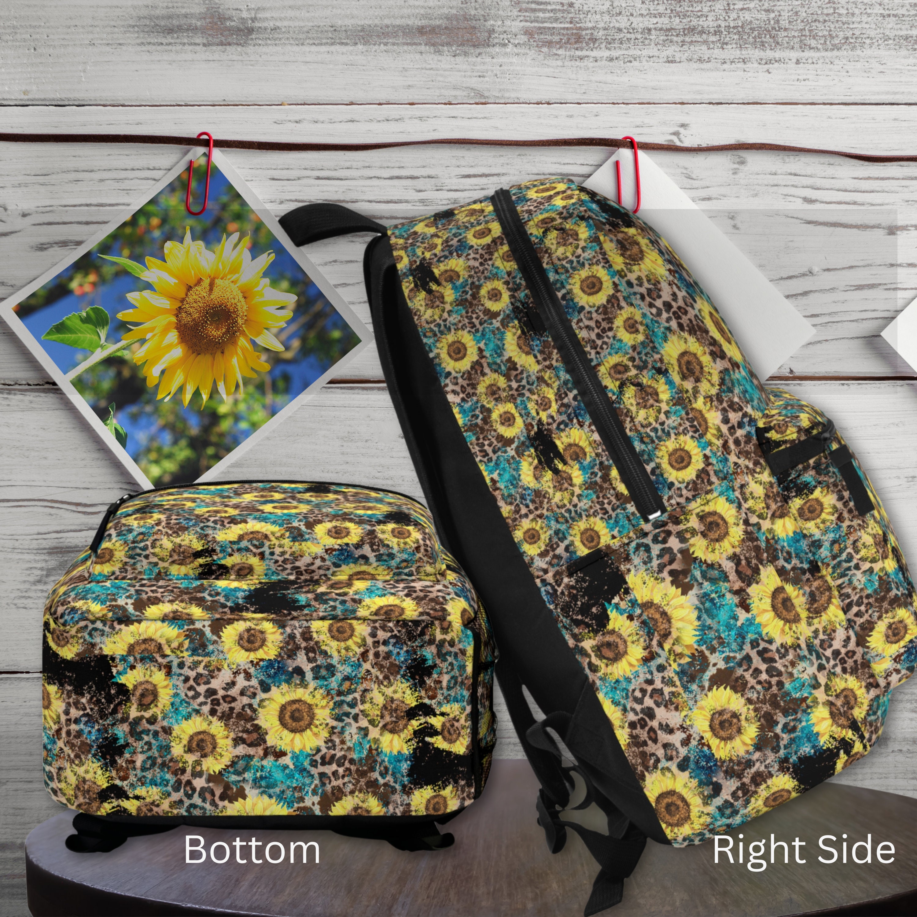 Sunflower Grunge Backpack Sunflower Travel Bag Back to School Country ...