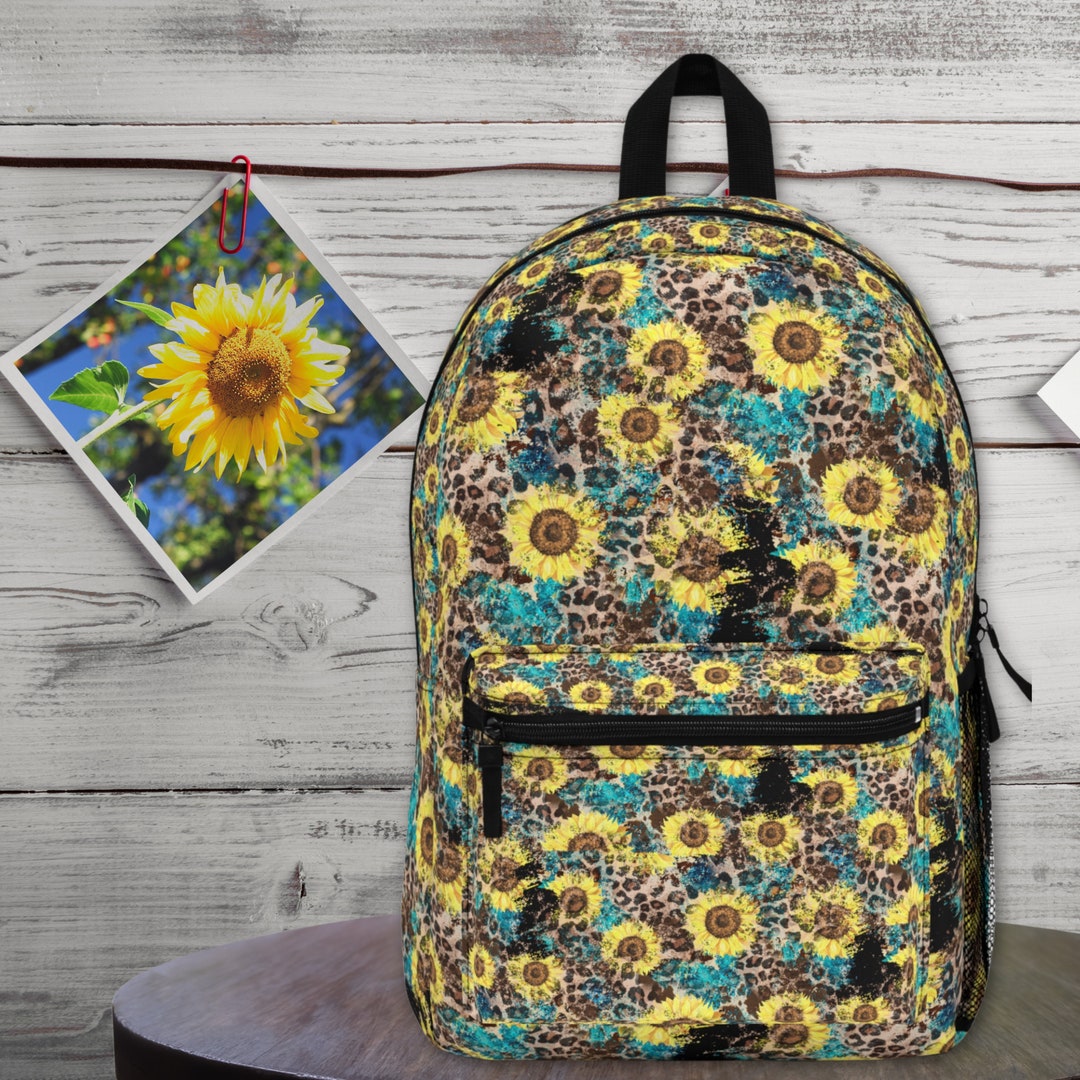 Sunflower Grunge Backpack Sunflower Travel Bag Back to School Country ...