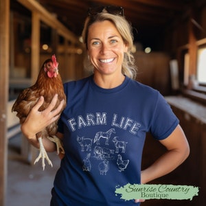 Farm Life T-shirt, Farm Animal Tshirt, Farm Living Gift, Farmer Shirt ...