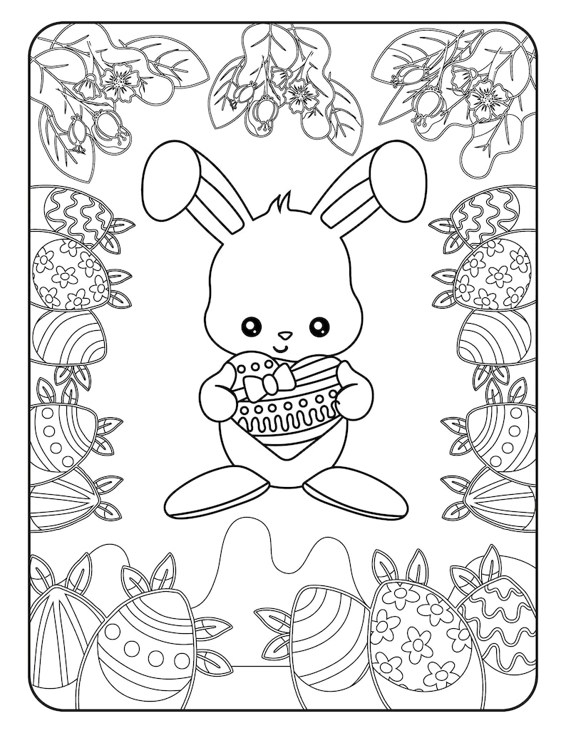 Easter Coloring Book for Kids | Printable Coloring Book | Digital ...