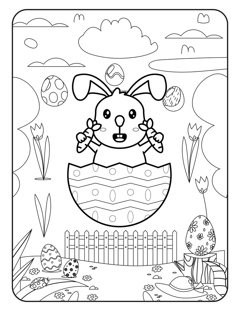 Easter Coloring Book for Kids | Printable Coloring Book | Digital ...