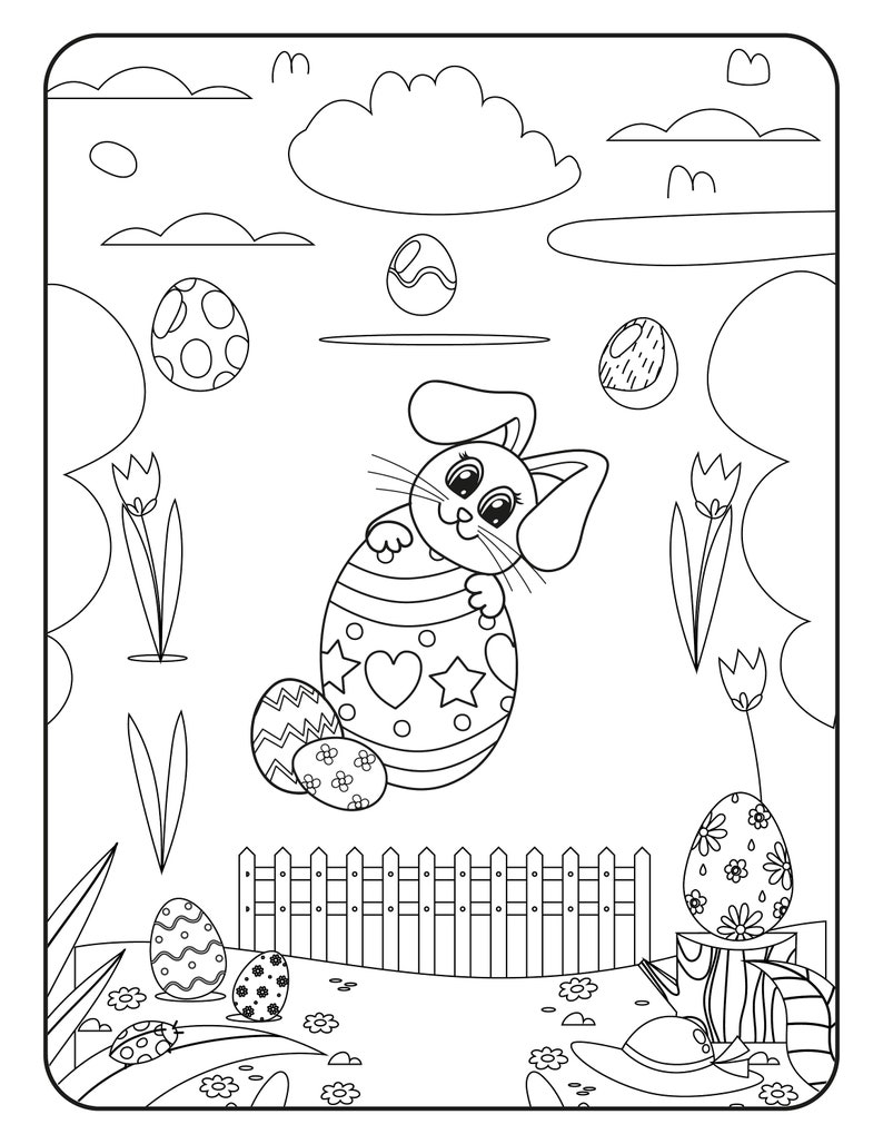 Easter Coloring Book for Kids | Printable Coloring Book | Digital ...