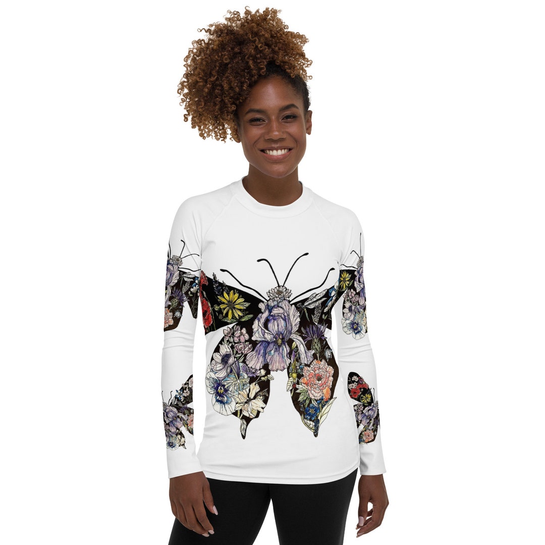 Butterfly Grace Women's Rash Guard - Etsy