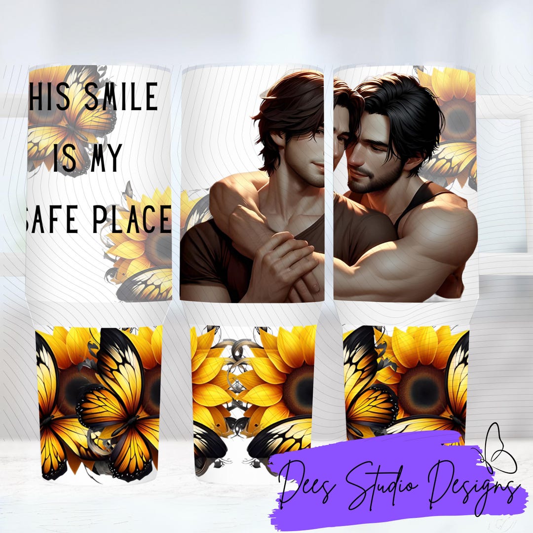 Male–male – “his Smile is My Safe Place” – 40oz Tumbler Wrap ...
