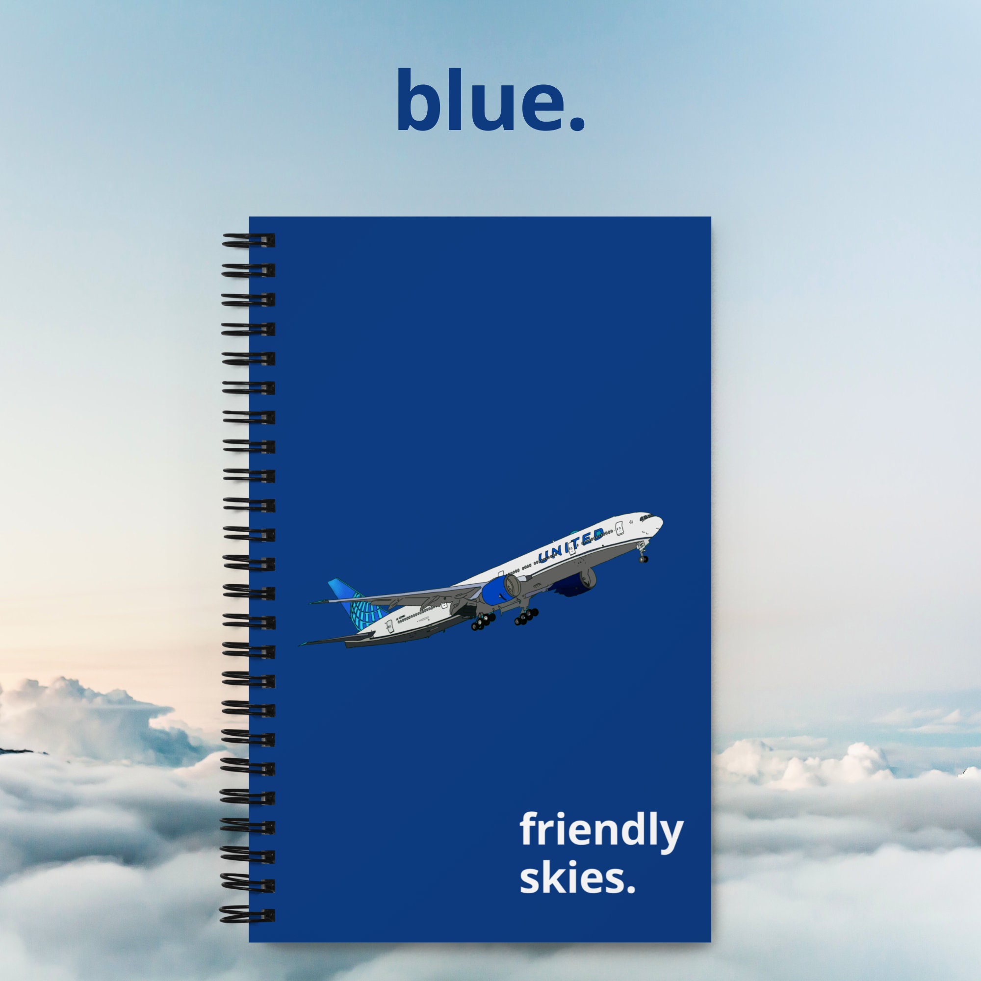 The UAL Notebook - Custom Aviation Notebook With a Hand-drawn United Boeing 777 - Etsy