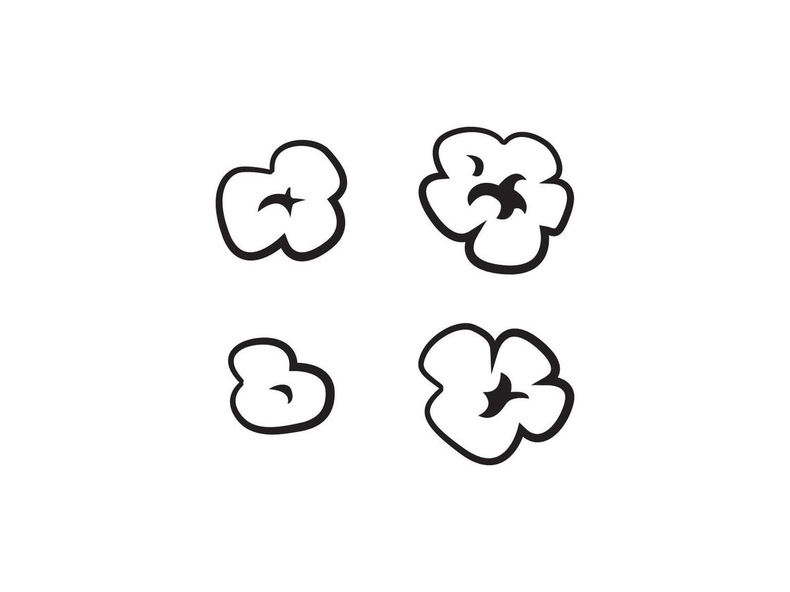 Simple Clean Popcorn Kernel Icons SVG - Etsy