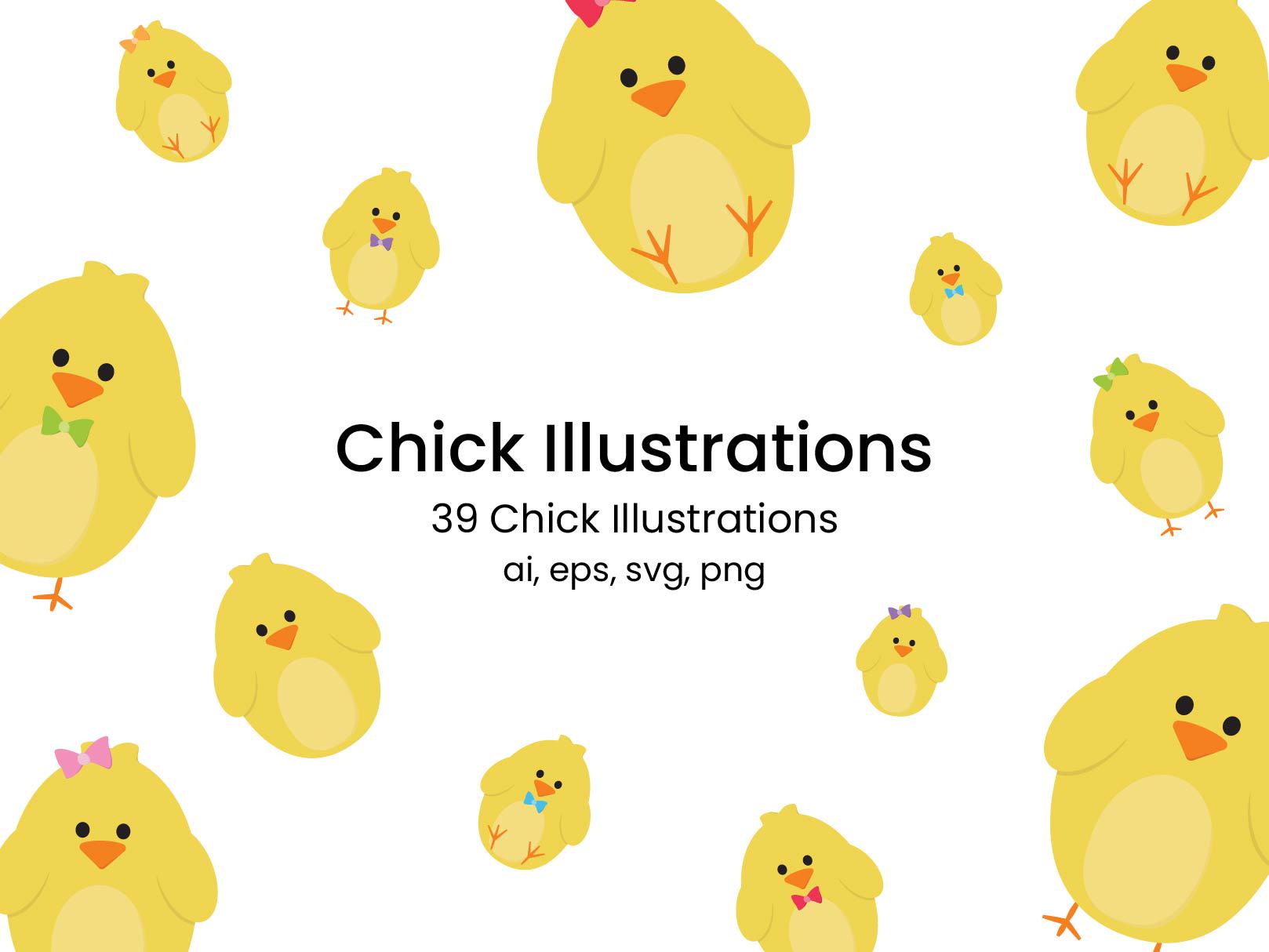 Chick Illustrations | Ai, Eps, Svg, Png - Etsy