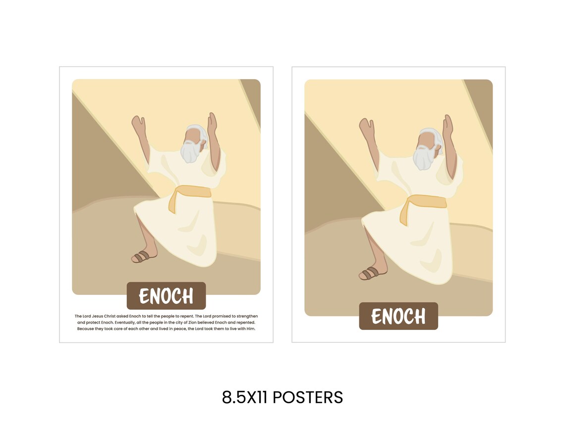 Enoch Story/lesson Poster/cards and Activity Pages, Printable PDF, Come ...
