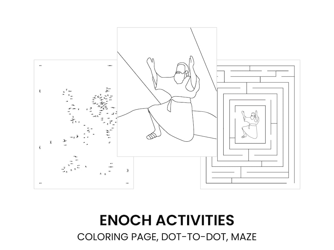 Enoch Activity/craft/art Set | Coloring Page, Dot-to-dot, Maze | Come ...