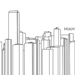 Miami City Skyline Print - Etsy