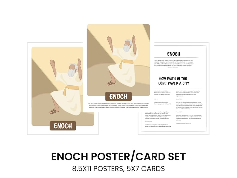 Enoch Story/lesson Posters/cards, Printable PDF Digital Download, Come ...