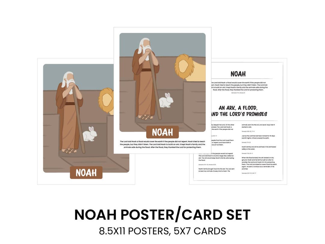 Noah Story/lesson Posters/cards, Printable PDF Digital Download, Come ...