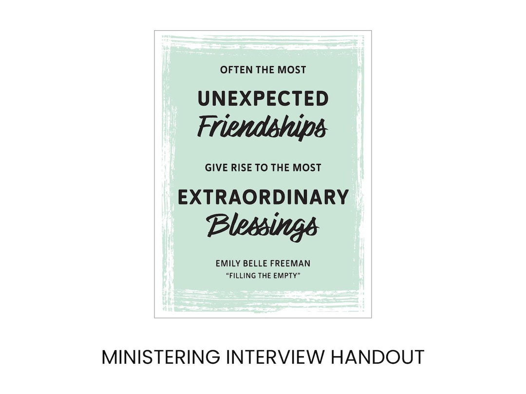 Ministering Interview Handout | LDS | Relief Society | Friendship Quote ...