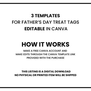 Father's Day Treat Tags Canva Template | Father's Day Handout Template ...