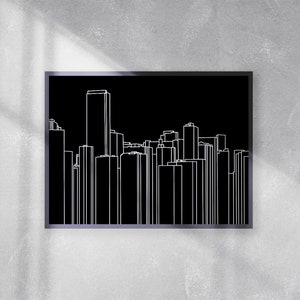 Miami City Skyline Print - Etsy