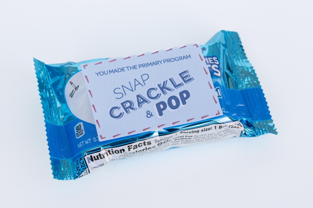 Rice Krispie Treat Tag: Primary Program Thank You Gift (digital ...