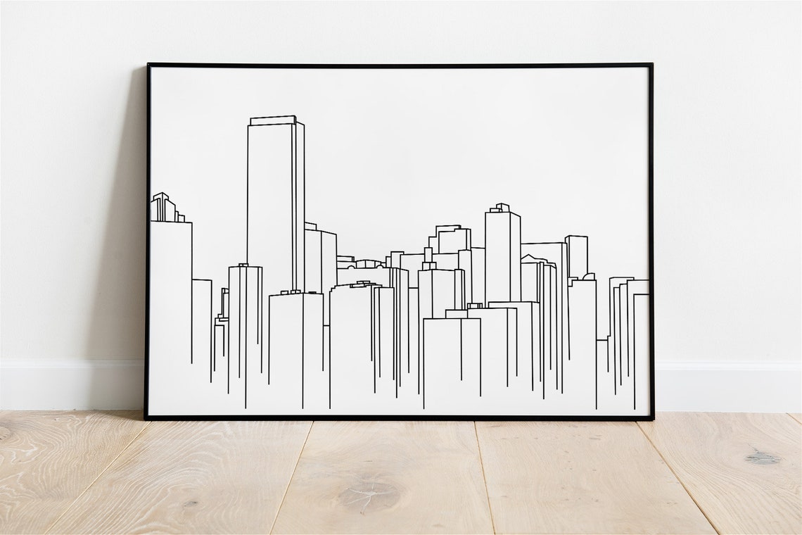 Miami City Skyline Print - Etsy