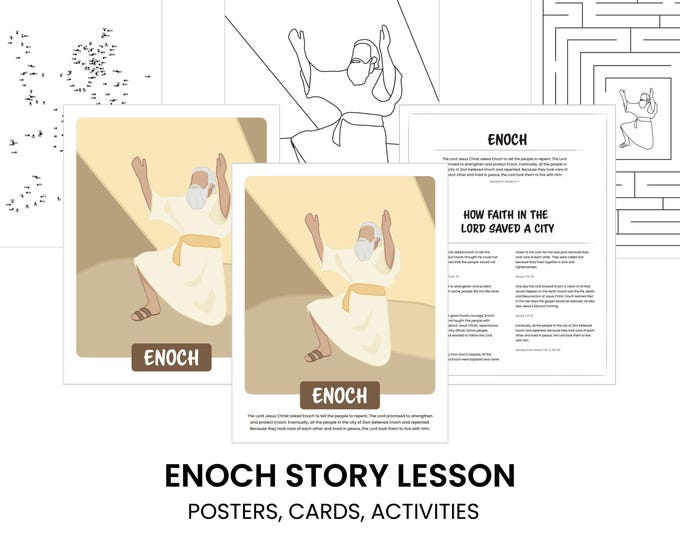Enoch Story/lesson Poster/cards and Activity Pages, Printable PDF, Come ...