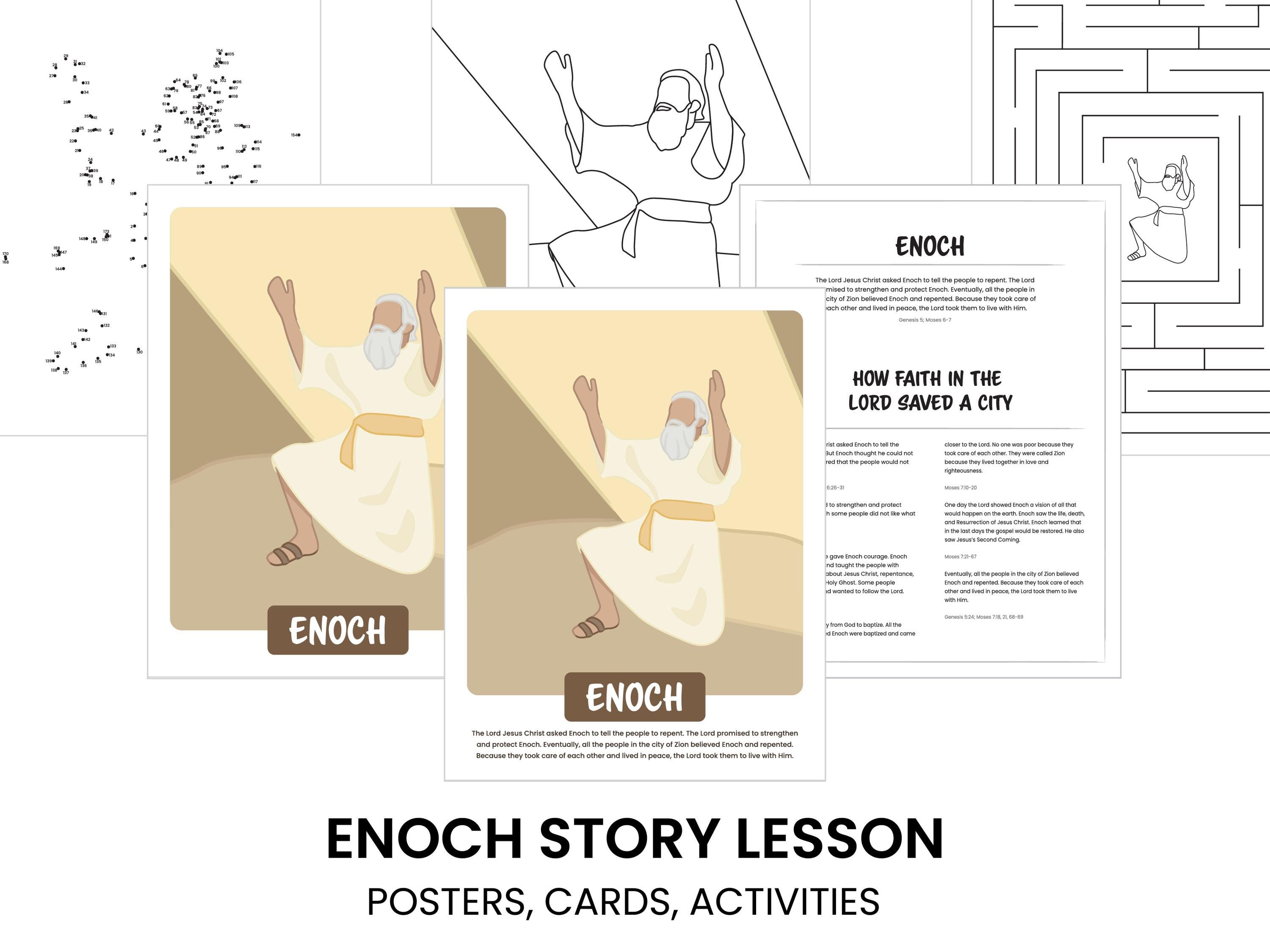 Enoch Story/lesson Poster/cards and Activity Pages, Printable PDF, Come ...