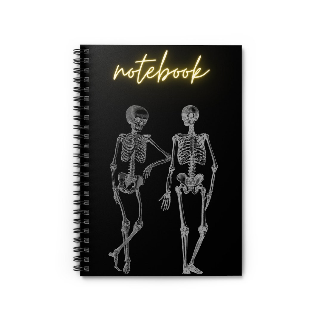 Skeleton Spiral Notebook Ruled Line - Etsy