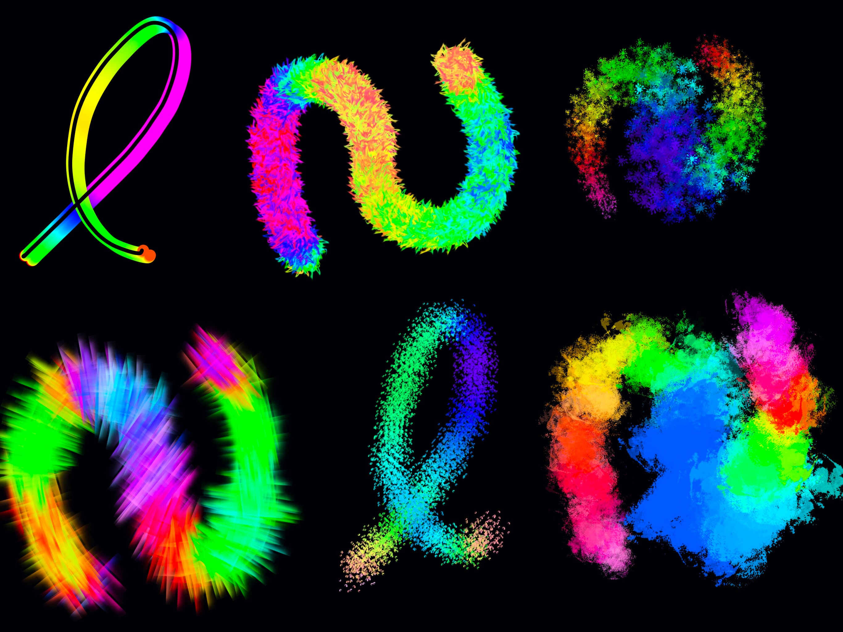 100 Procreate Rainbow Brushes, Color Changing Brushes, Good for Lettering and Illustrations ...
