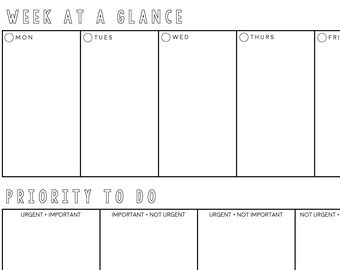 Printable Rainbow Week at a Glance - Etsy