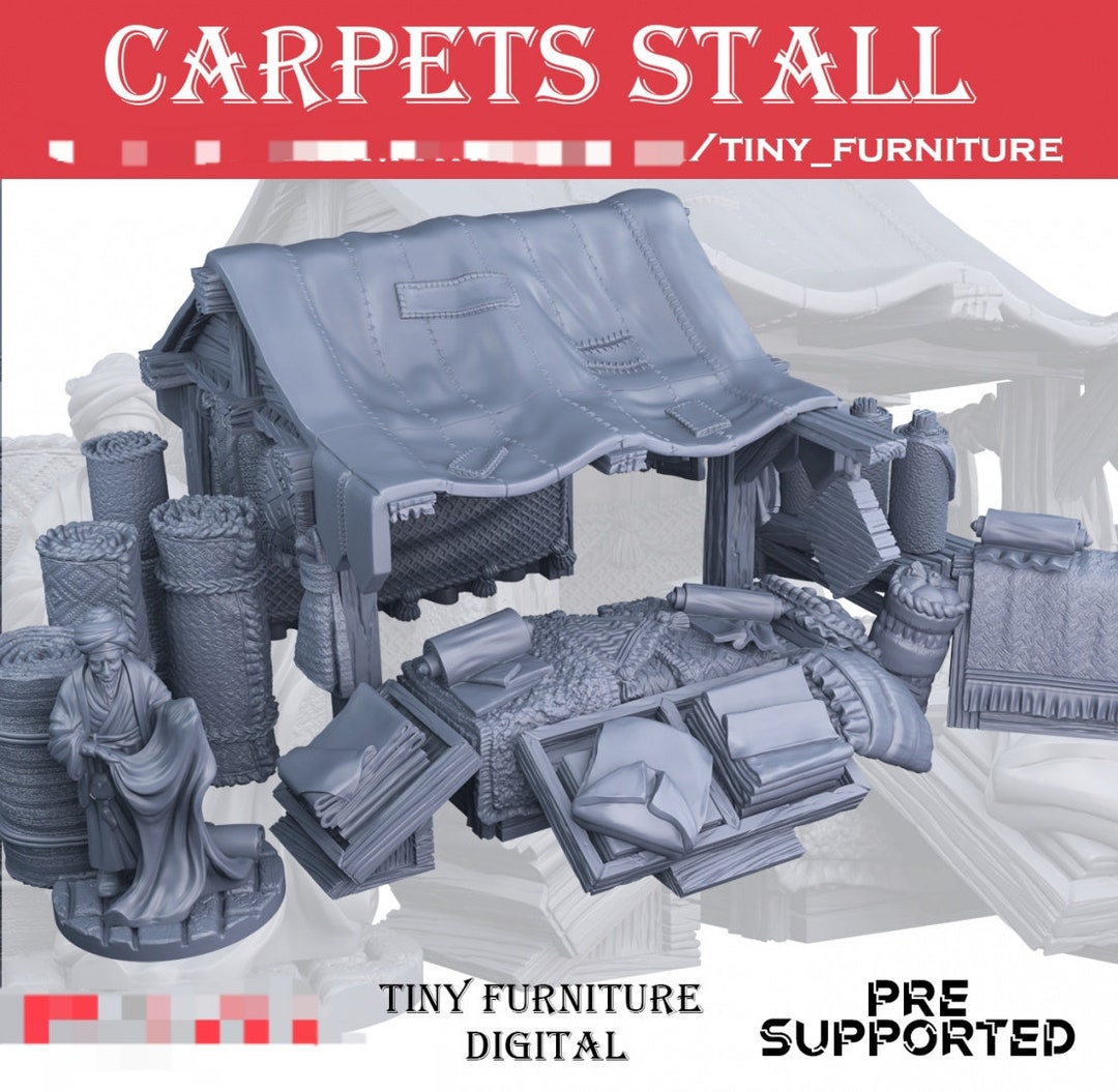 Carpet Stall Salesman Merchant Street Shop Terrain Scenery D&D TTRPG ...