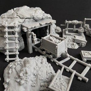 Medieval Mine Miners Scatter Terrain Scenery Landscape TTRPG Fantasy ...