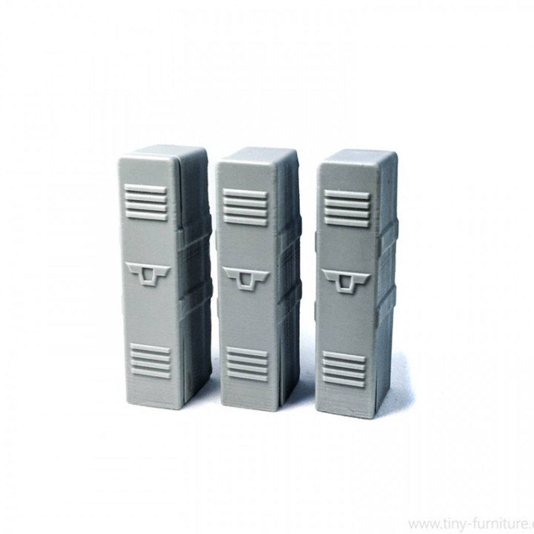 3 Metal Lockers Storage Locker Miniature Resin Print TTRPG Dollhouse ...