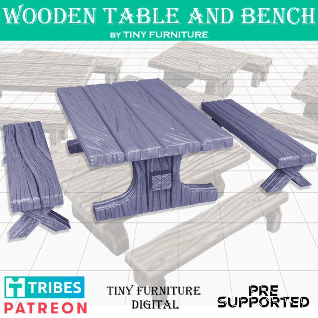 Tavern Square Table Bench Tavern Inn Restaurant Dnd Scatter Terrain ...