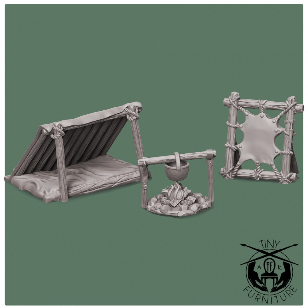 Bandit Camp Scatter Terrain D&D Pathfinder TTRPG Resin Print Fantasy ...