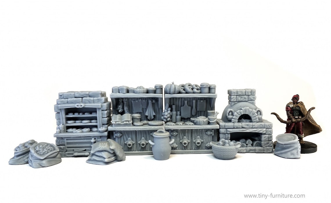 Medieval Bakery Artisan Oven Baker Scatter Terrain D&D Miniature TTRPG ...