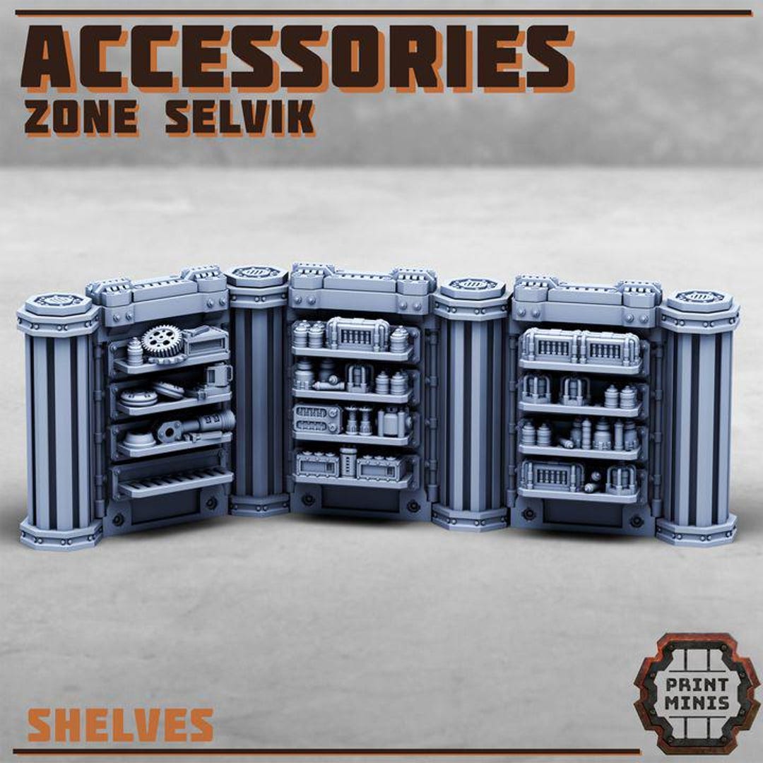 Zone Selvik Shleves Shelf Shelving Wall Industrial Space Scifi ...