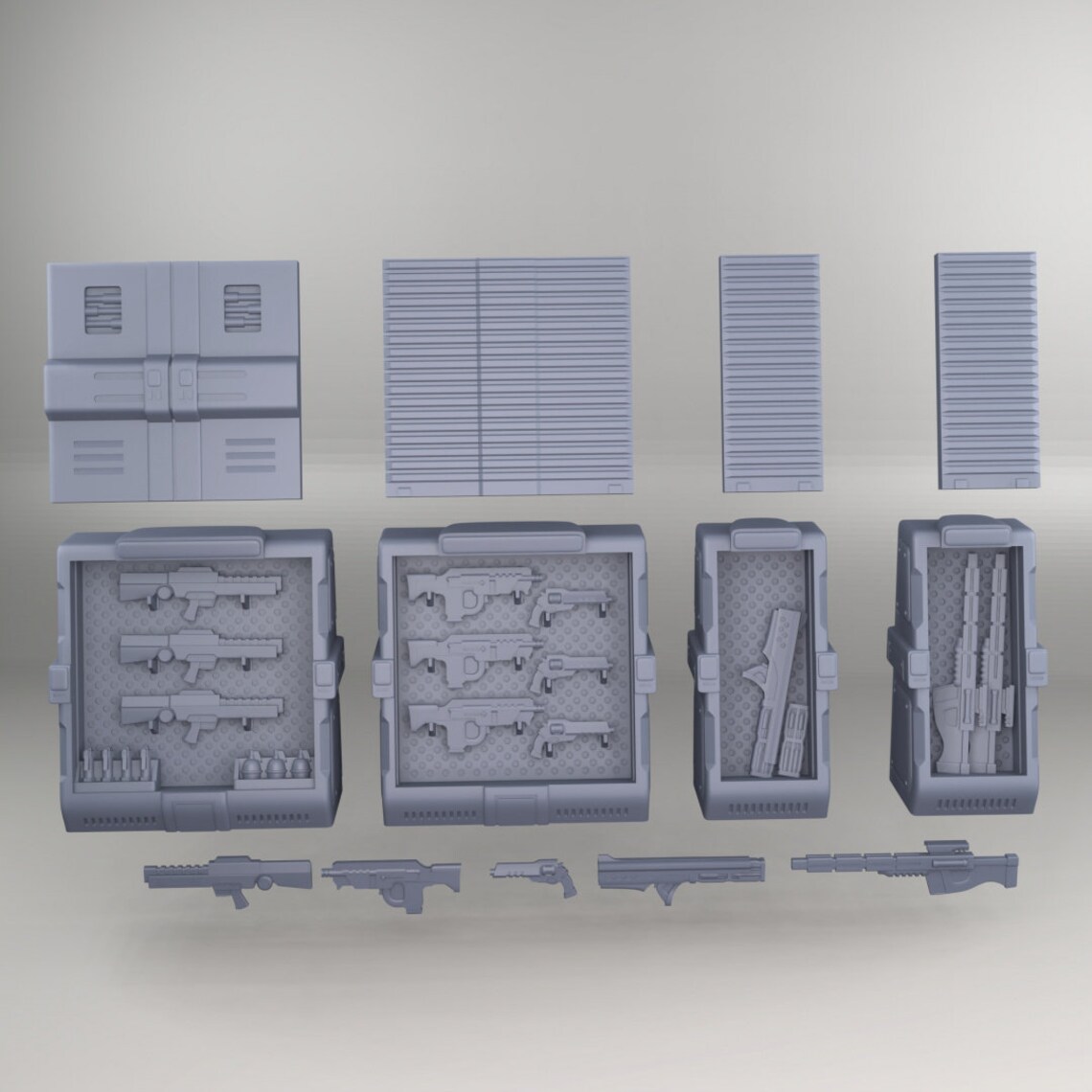 Gun Locker Scifi War TTRPG Miniature Resin Print D&D Bunker Scatter ...