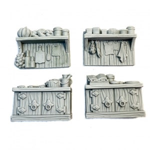 Bakery Cabinet Tables Bakers Cupboards Kitchen Pantry Shelves Scatter ...