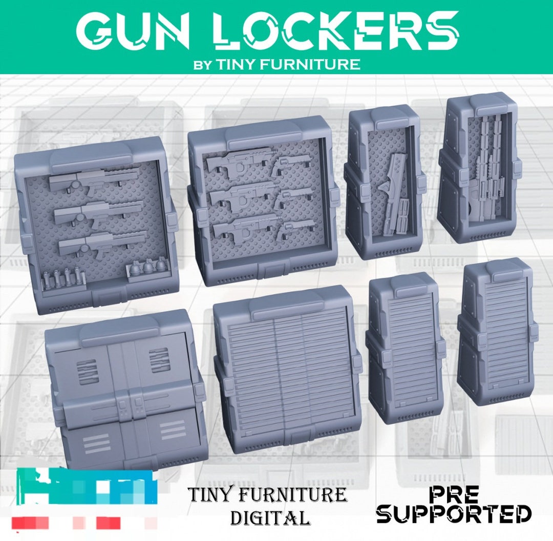 Gun Locker Scifi War TTRPG Miniature Resin Print D&D Bunker Scatter ...