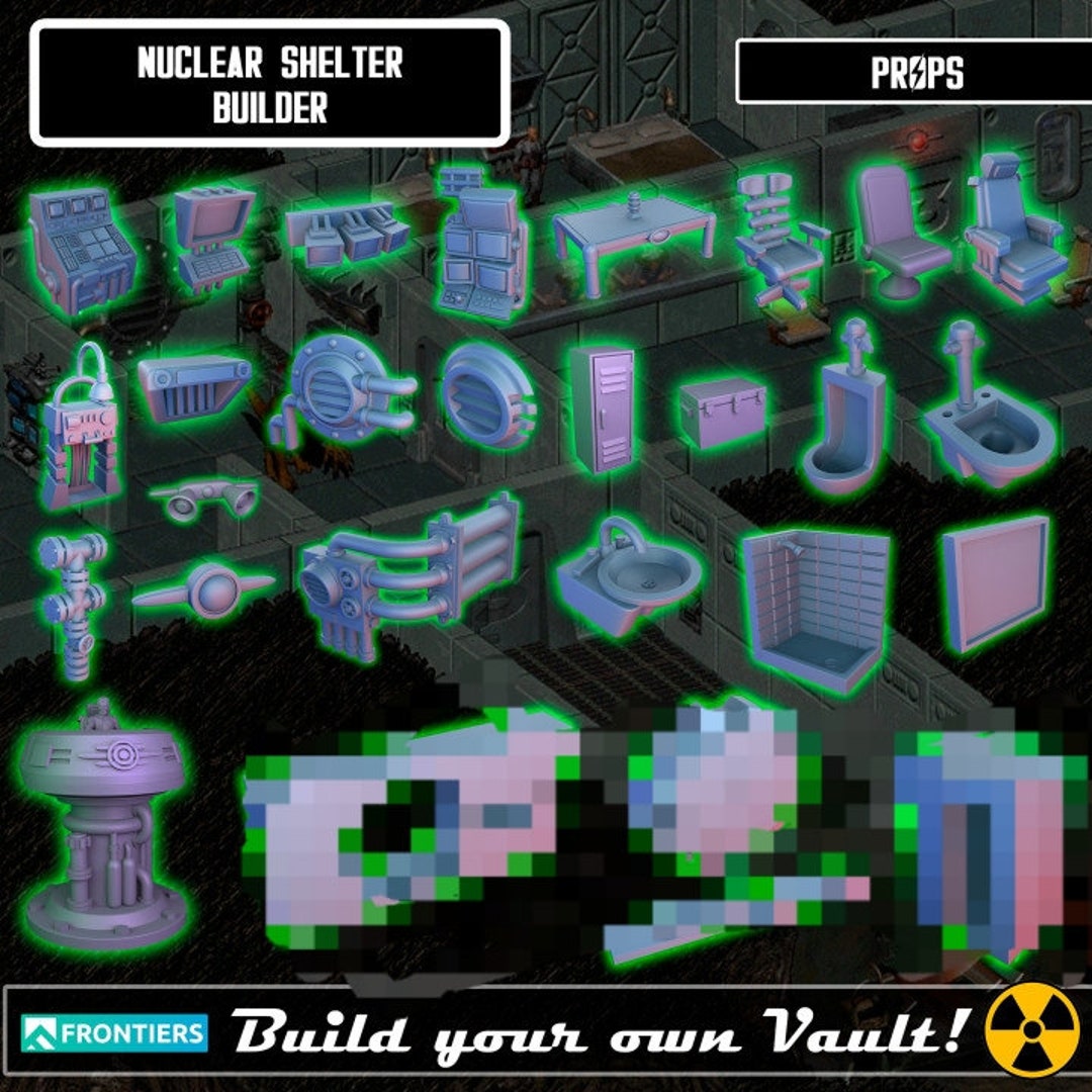 Nuclear Fallout Bunker Shelter Props Decor Scatter Terrain Dollhouse ...