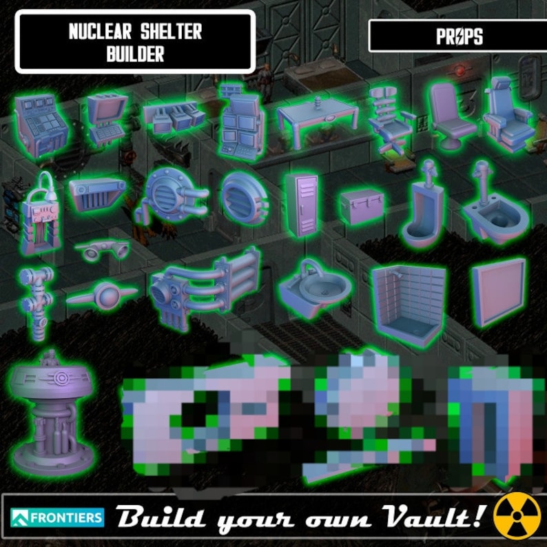 Nuclear Fallout Bunker Shelter Props Decor Scatter Terrain Dollhouse ...