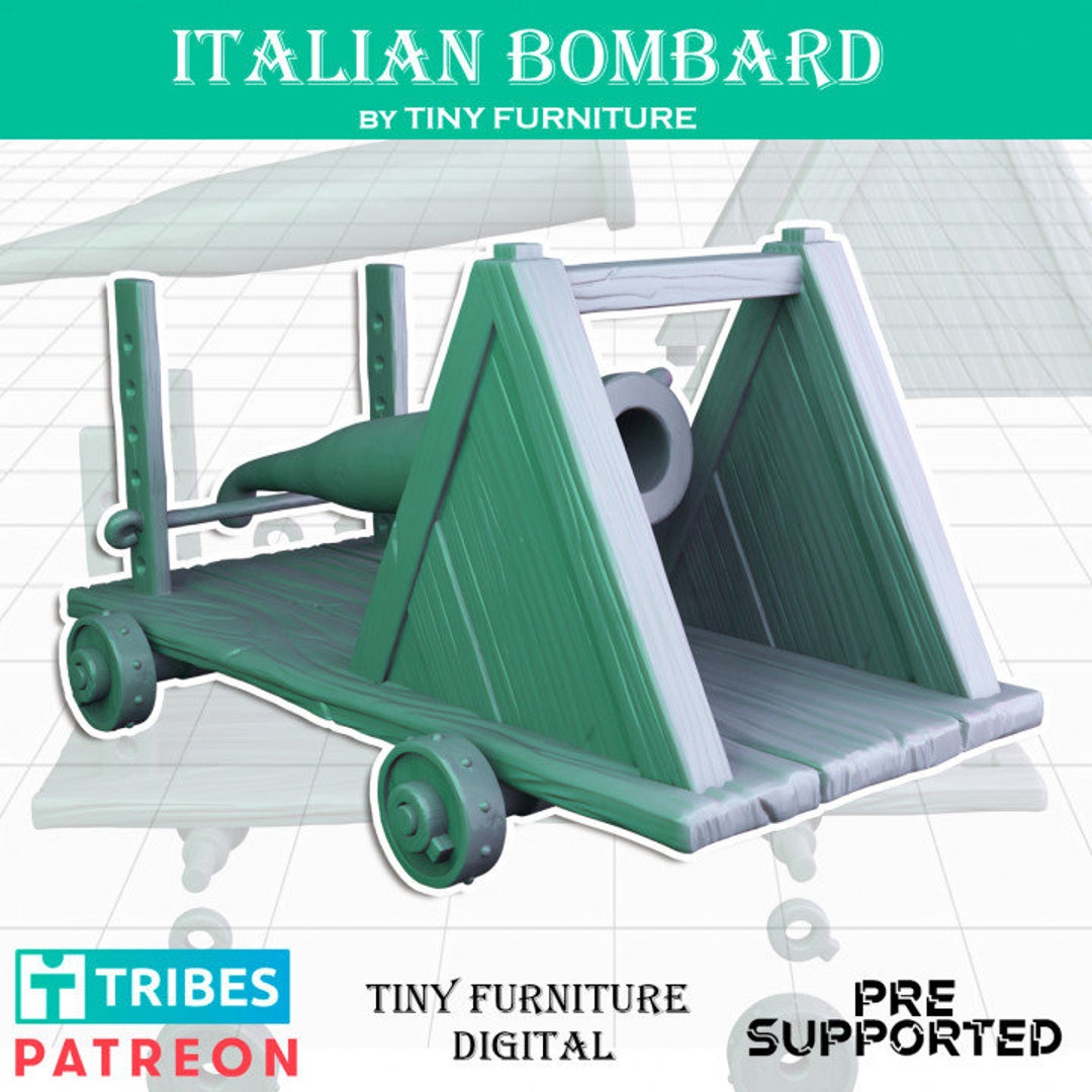 Italian Bombard Medieval Weapon Cannon Artillery Gun Scatter Terrain ...