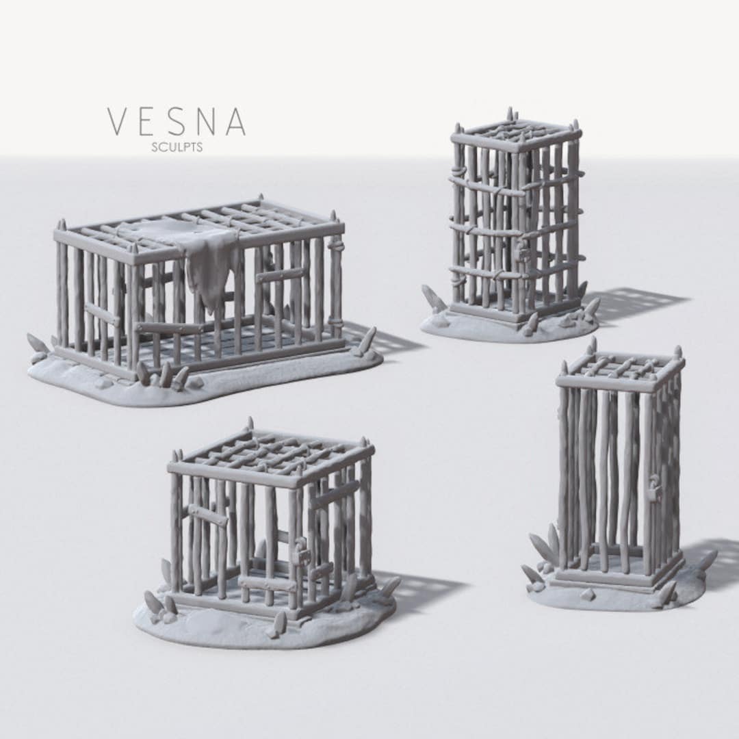 Cages Jail Tribe Woods Orc Goblins Prisoners Scatter Terrain Scenery ...