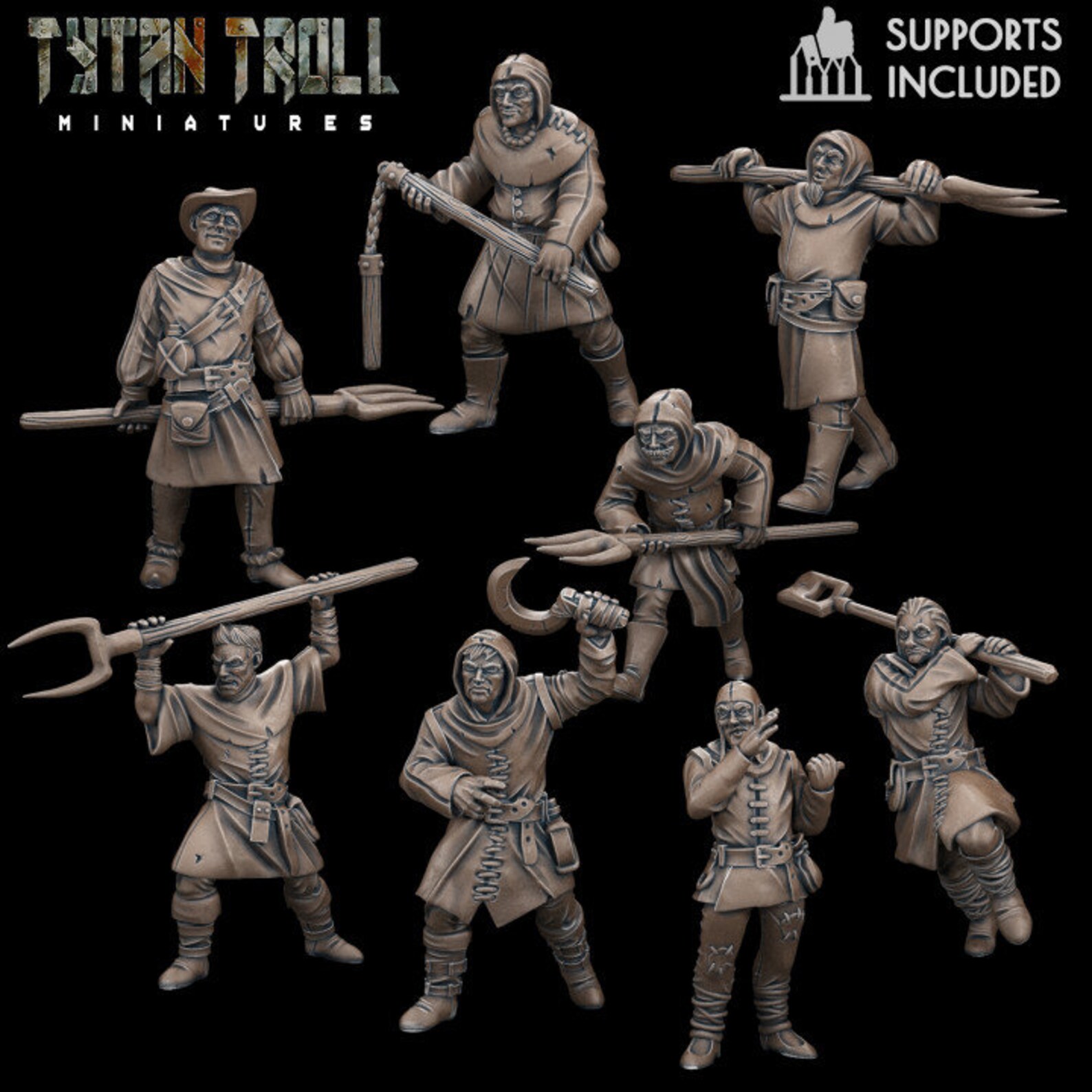 Mob Villager Bundle Village Angry People Torches Pitchforks Dnd Town ...