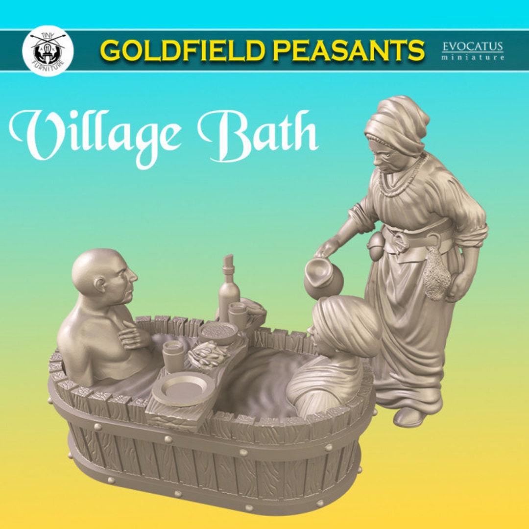 Villager Bath Medieval Bathing Bathroom Tub Scatter Terrain Scenery ...