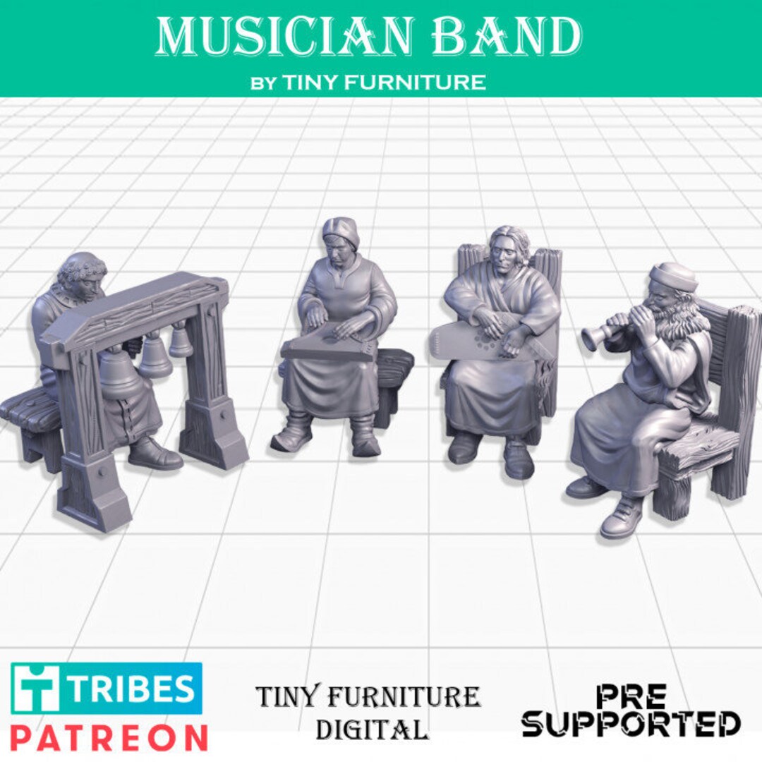 Medieval Musicians Music Bands Townsfolk Villagers Town Scatter Terrain ...