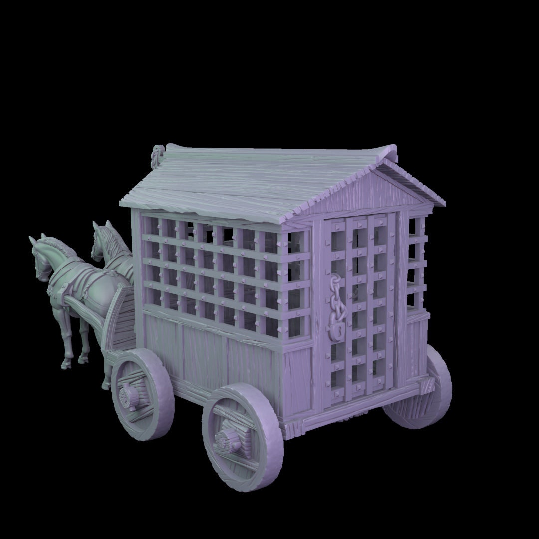 Prisoner Carriage Cage Horse Drawn Victorian Edwardian Town Scatter ...