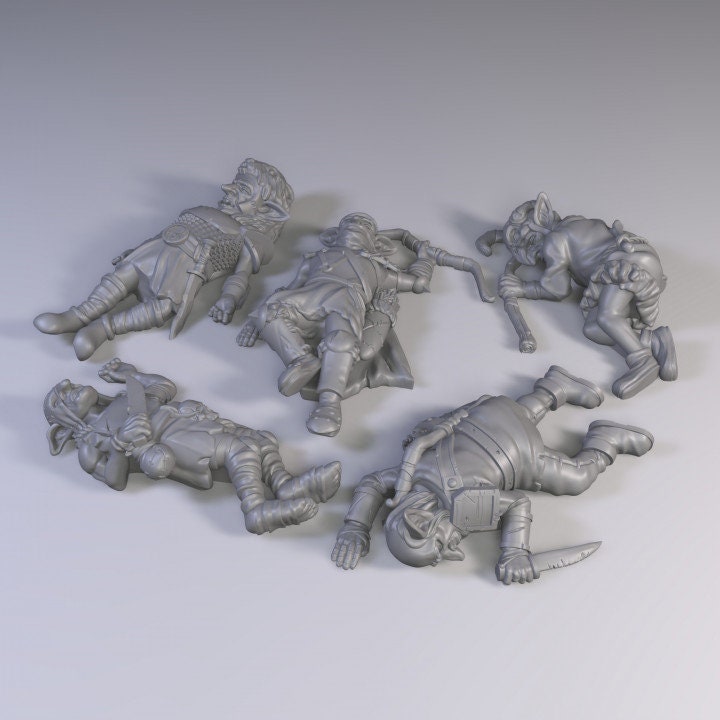 Dead Goblins War Casualties Fantasy Miniature D&D TTRPG Resin 3D Print ...