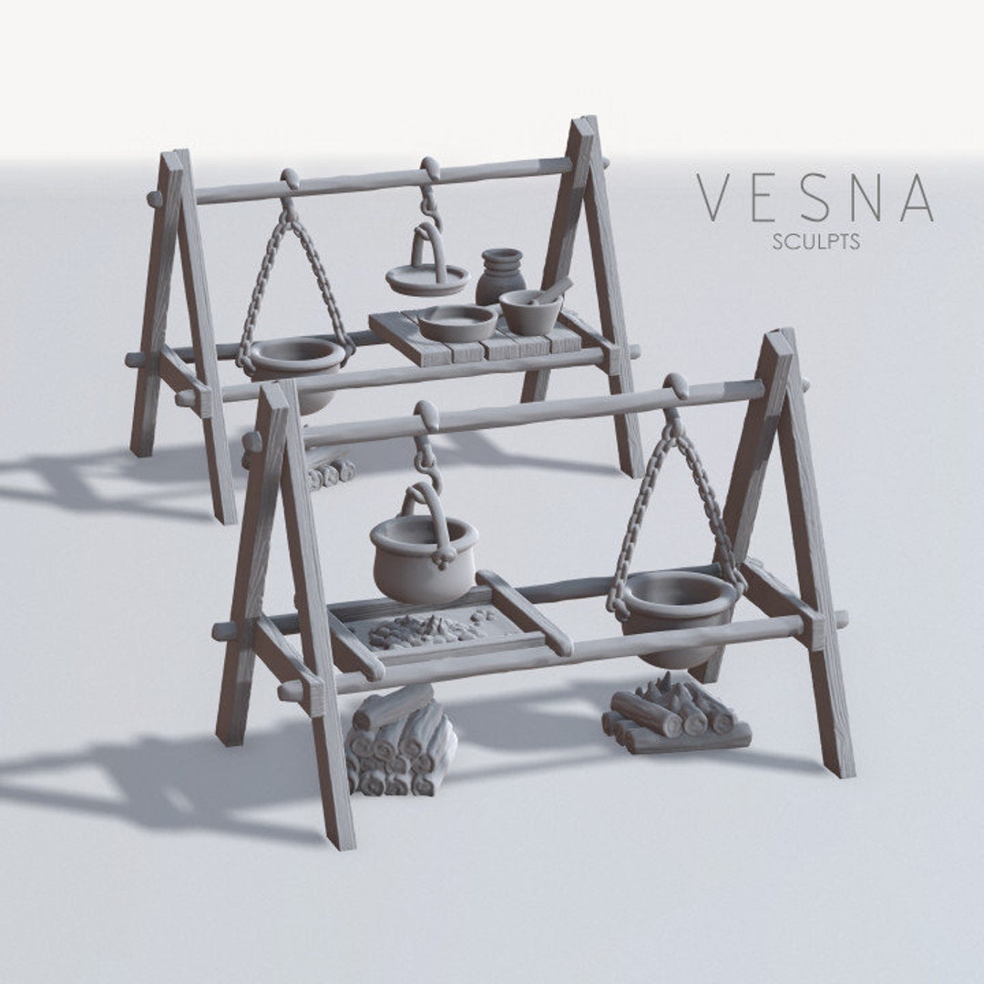 Medieval Cooking Stand Grill Tavern Bar Scatter Terrain Scenery ...